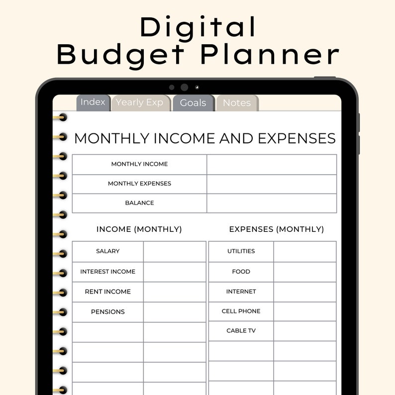 Digital Budget Planner Goodnotes, Digital Budget Tracker, Budget ...