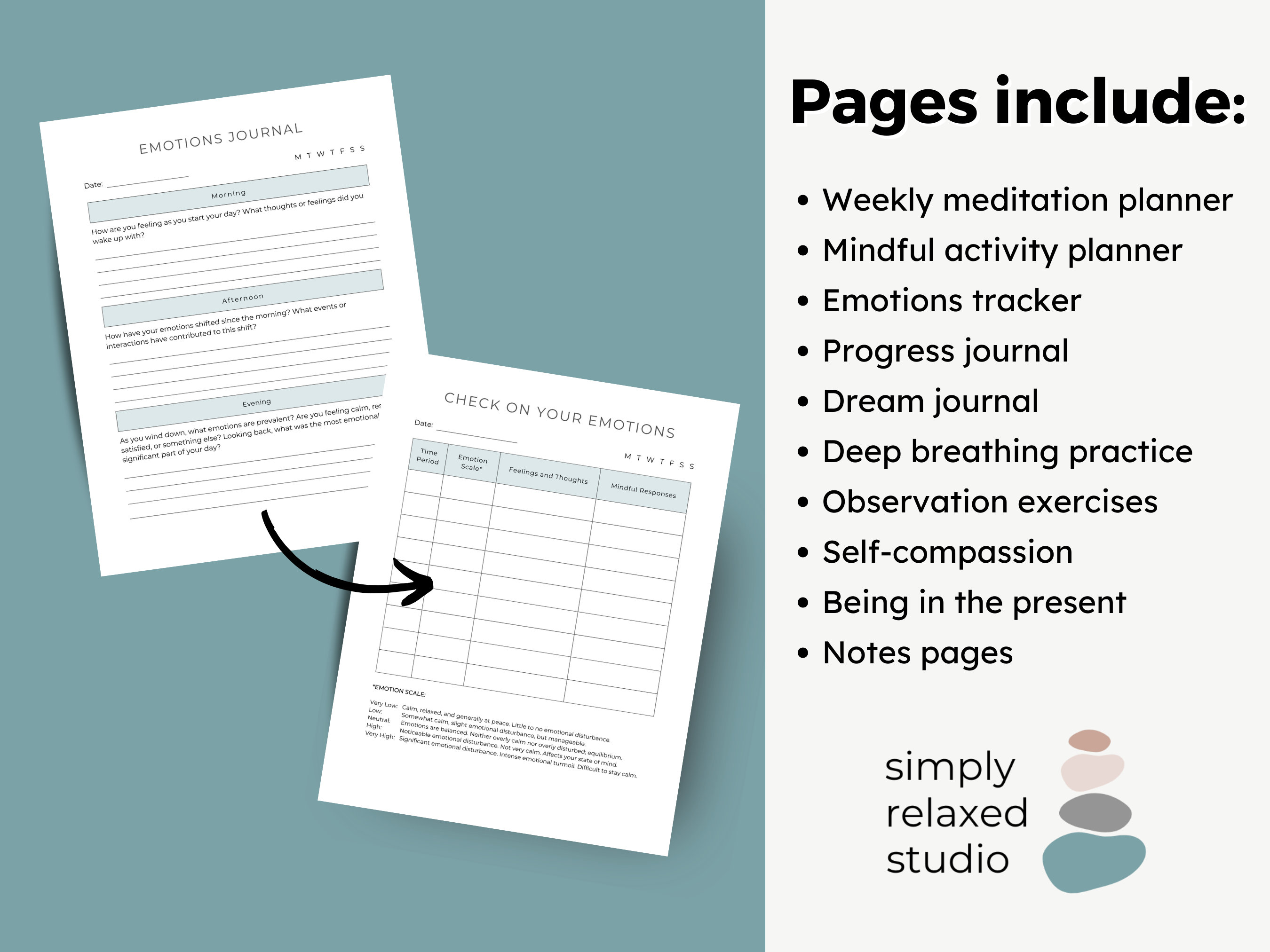 Mindfulness Planning Journal, Printable Mindfulness Workbook ...