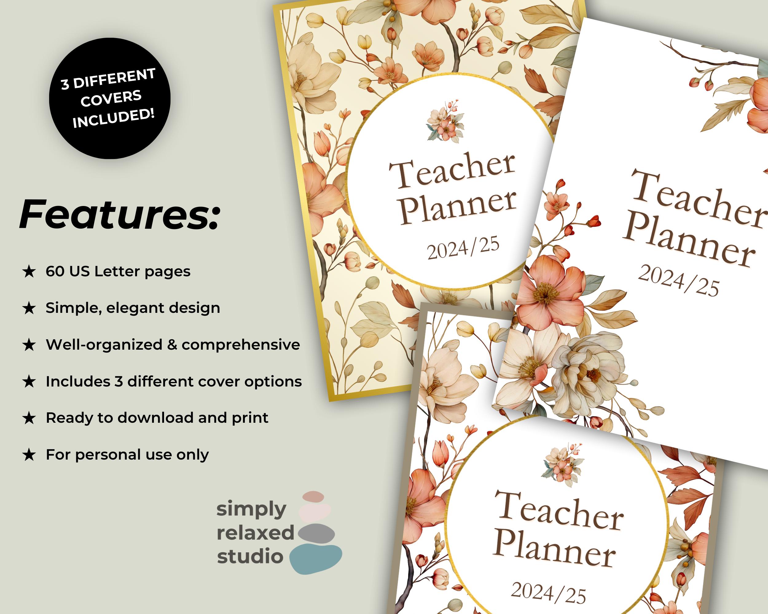 Teacher Planner 2024-2025, Printable Planner for Educators, Lesson ...