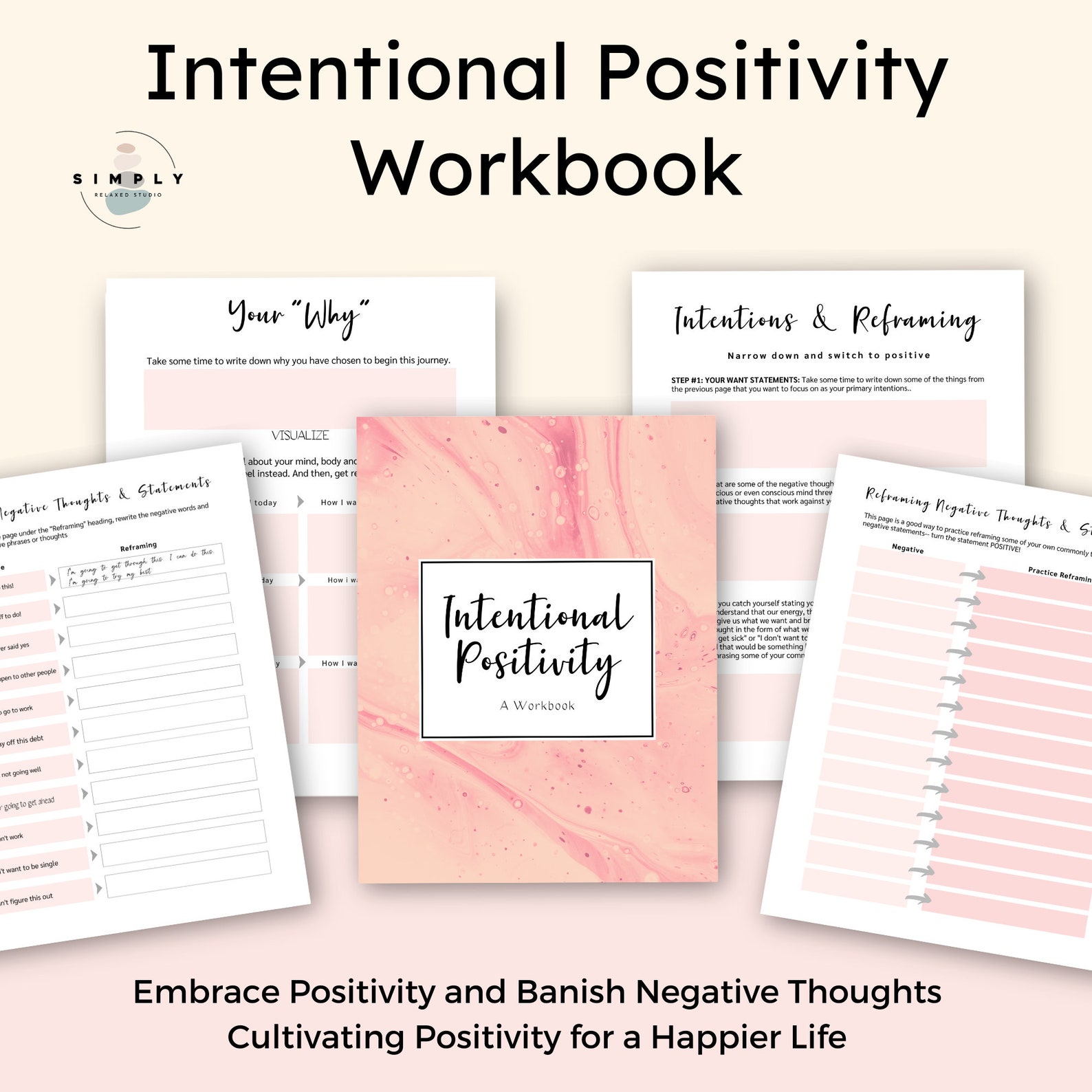 Intentional Positivity Workbook, Self-help Workbook, Positive Mindset ...