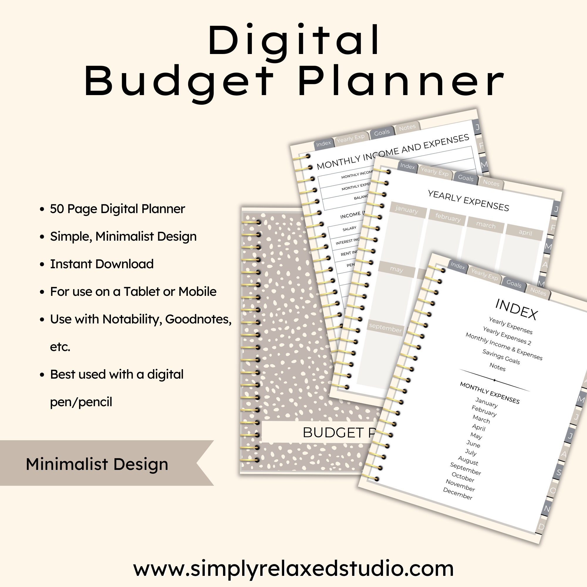 Digital Budget Planner Goodnotes, Digital Budget Tracker, Budget ...