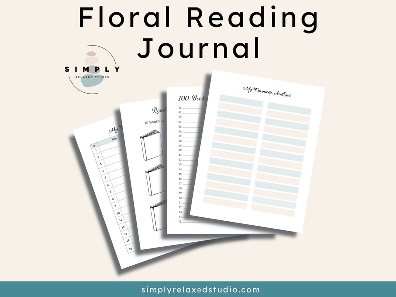 Floral Reading Journal Printable, Reading Progress Tracker, Gift for ...
