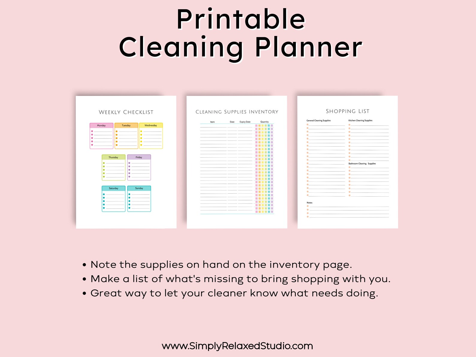 Cleaning Checklist Printable PDF, Seasonal Cleaning Checklist ...