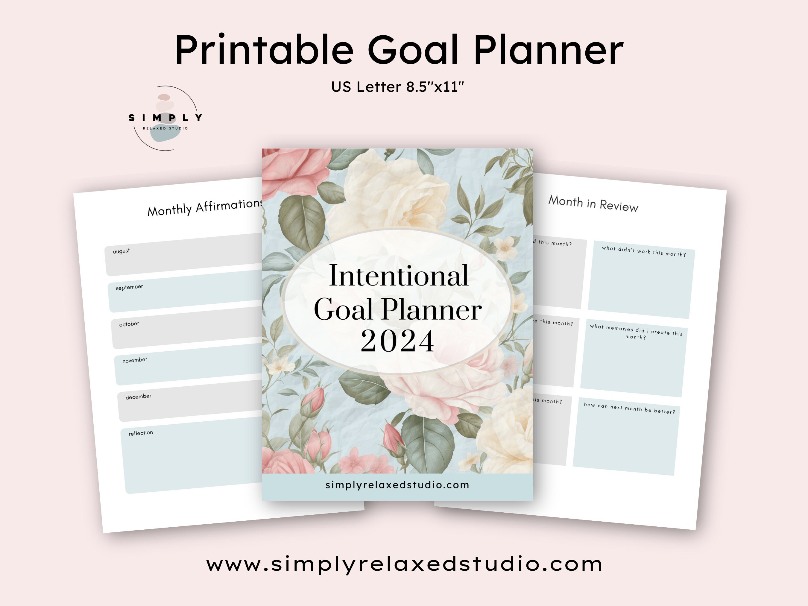 2024 Goals Planner Printable, Daily Weekly Monthly Goal Setting, Goal ...