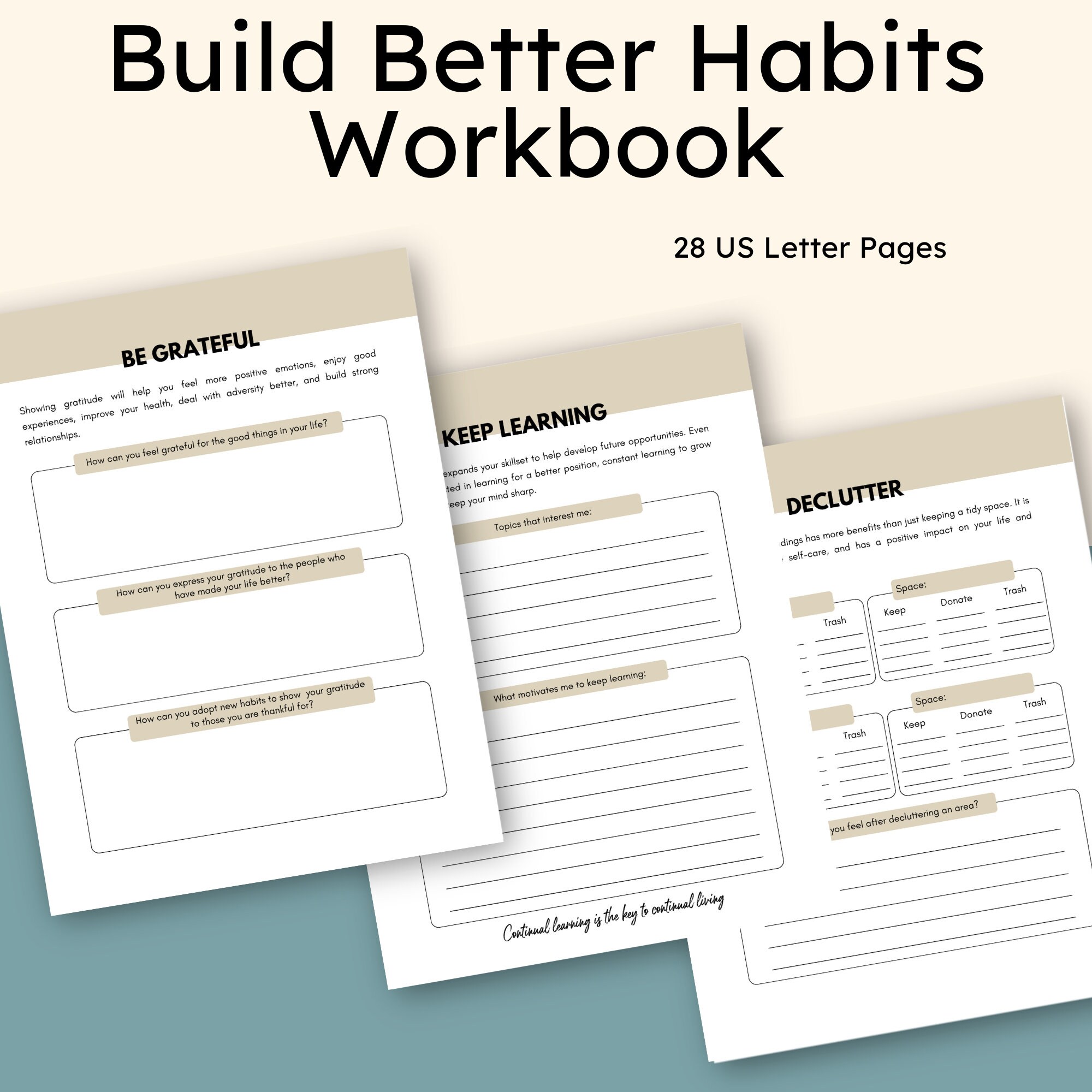 Build Better Habits Printable Workbook - Etsy