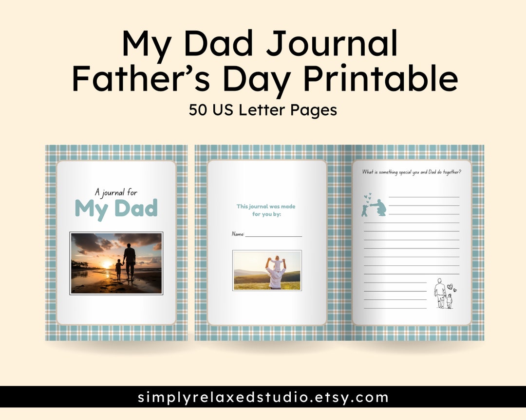 My Dad Journal Printable for Kids, Inexpensive Father's Day Gift ...