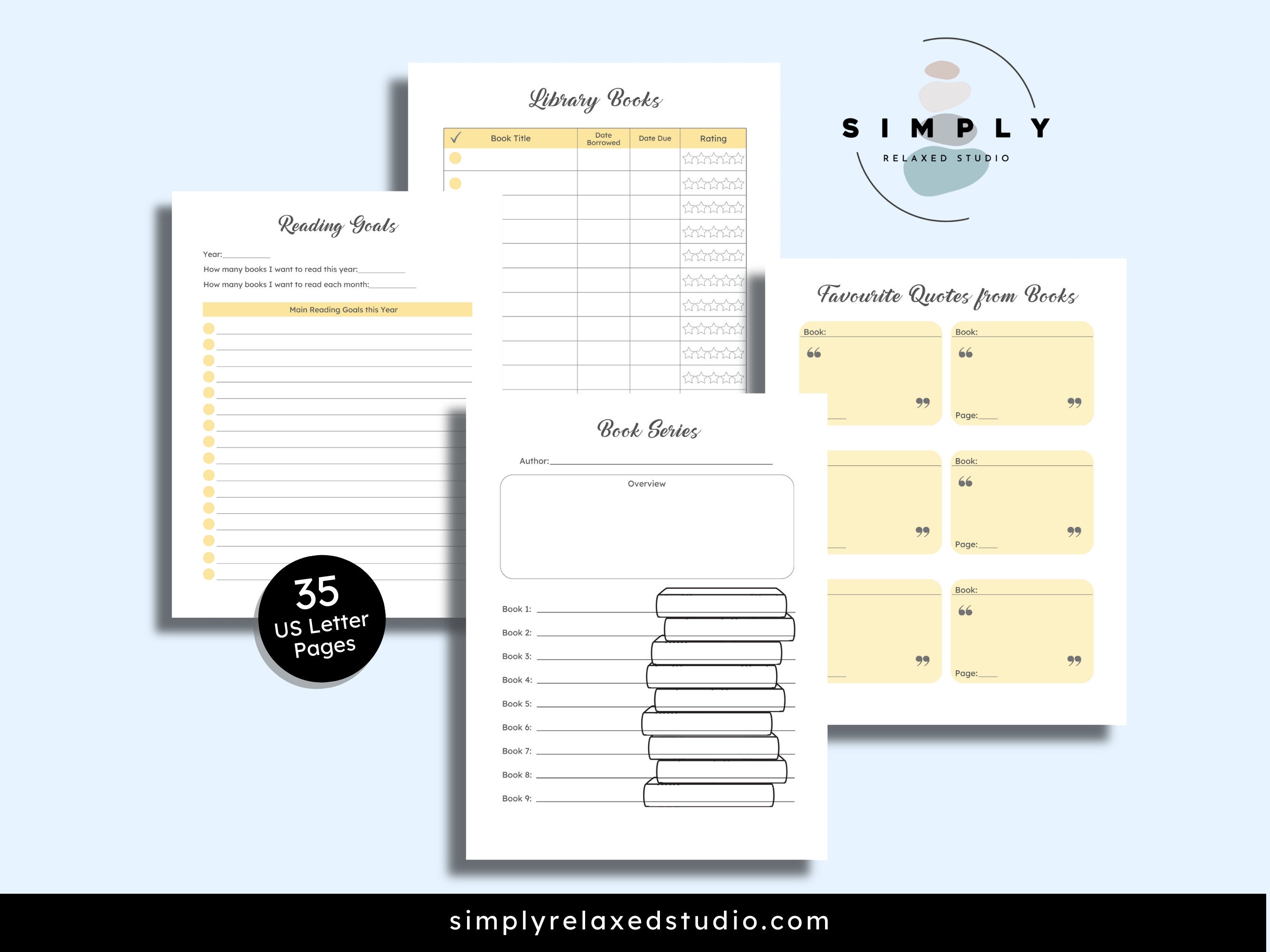 Reading Journal Printable Page, Reading Progress Log, Book Lovers Gift ...