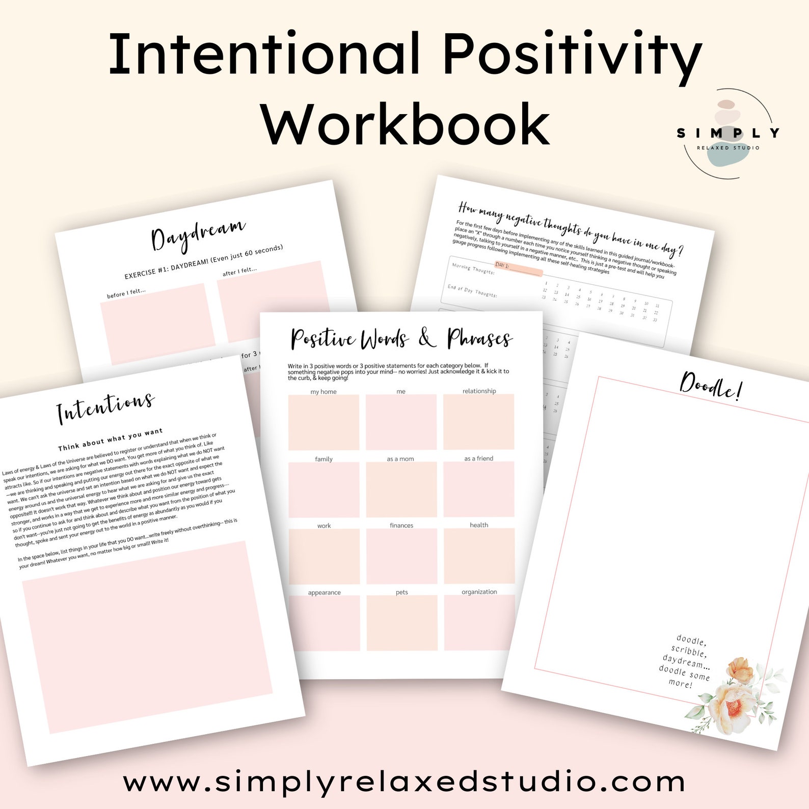 Intentional Positivity Workbook, Self-help Workbook, Positive Mindset ...