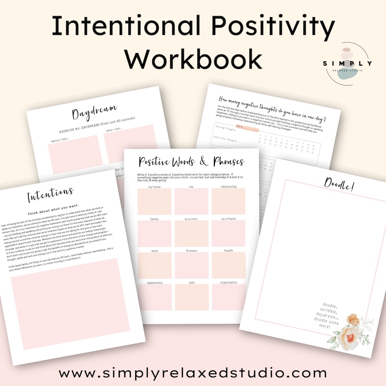 Intentional Positivity Workbook, Self-help Workbook, Positive Mindset ...