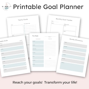 2024 Goals Planner Printable, Daily Weekly Monthly Goal Setting, Goal ...