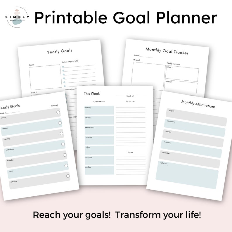 2024 Goals Planner Printable, Daily Weekly Monthly Goal Setting, Goal ...
