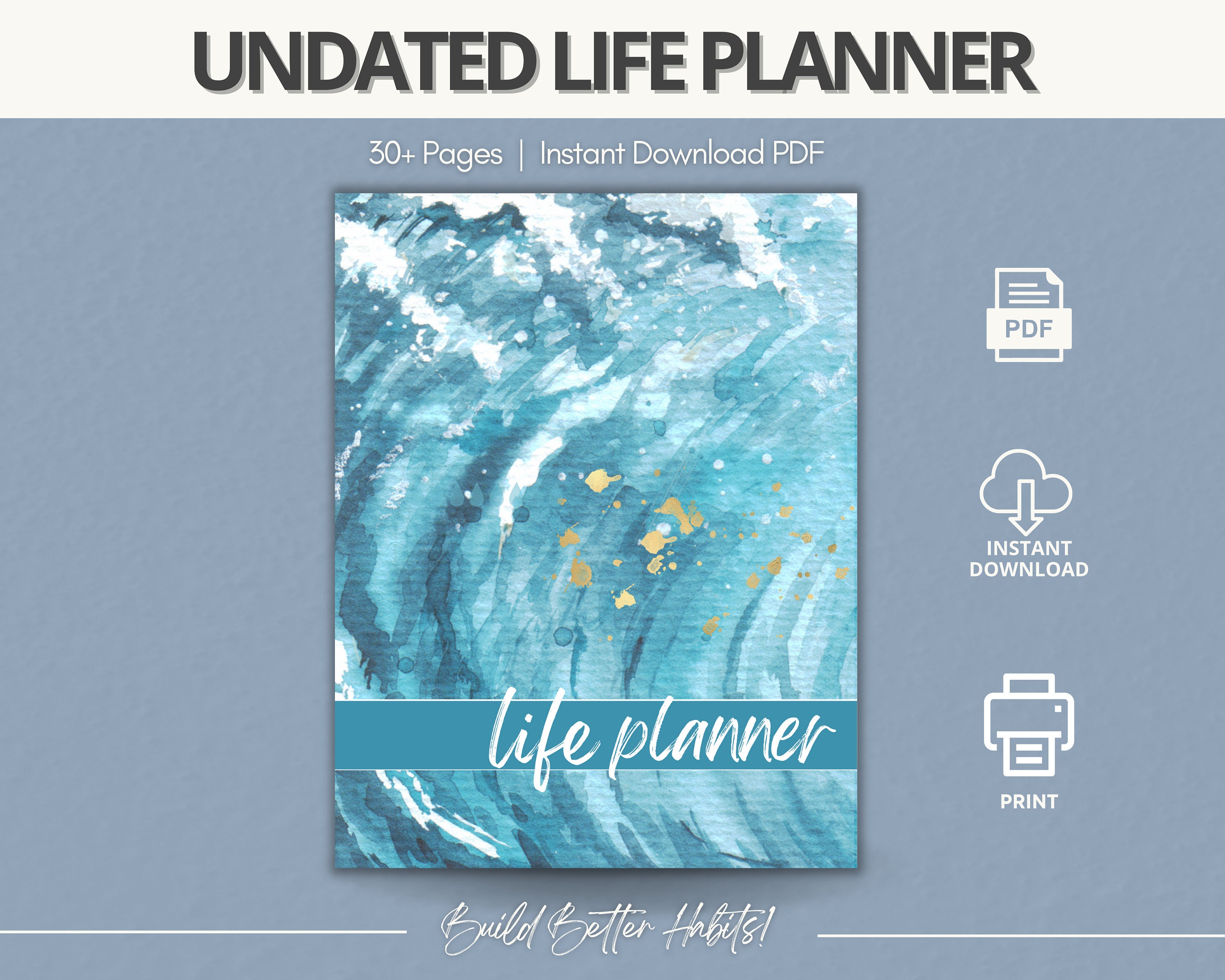 Printable Ocean-theme Life Planner Undated - Etsy