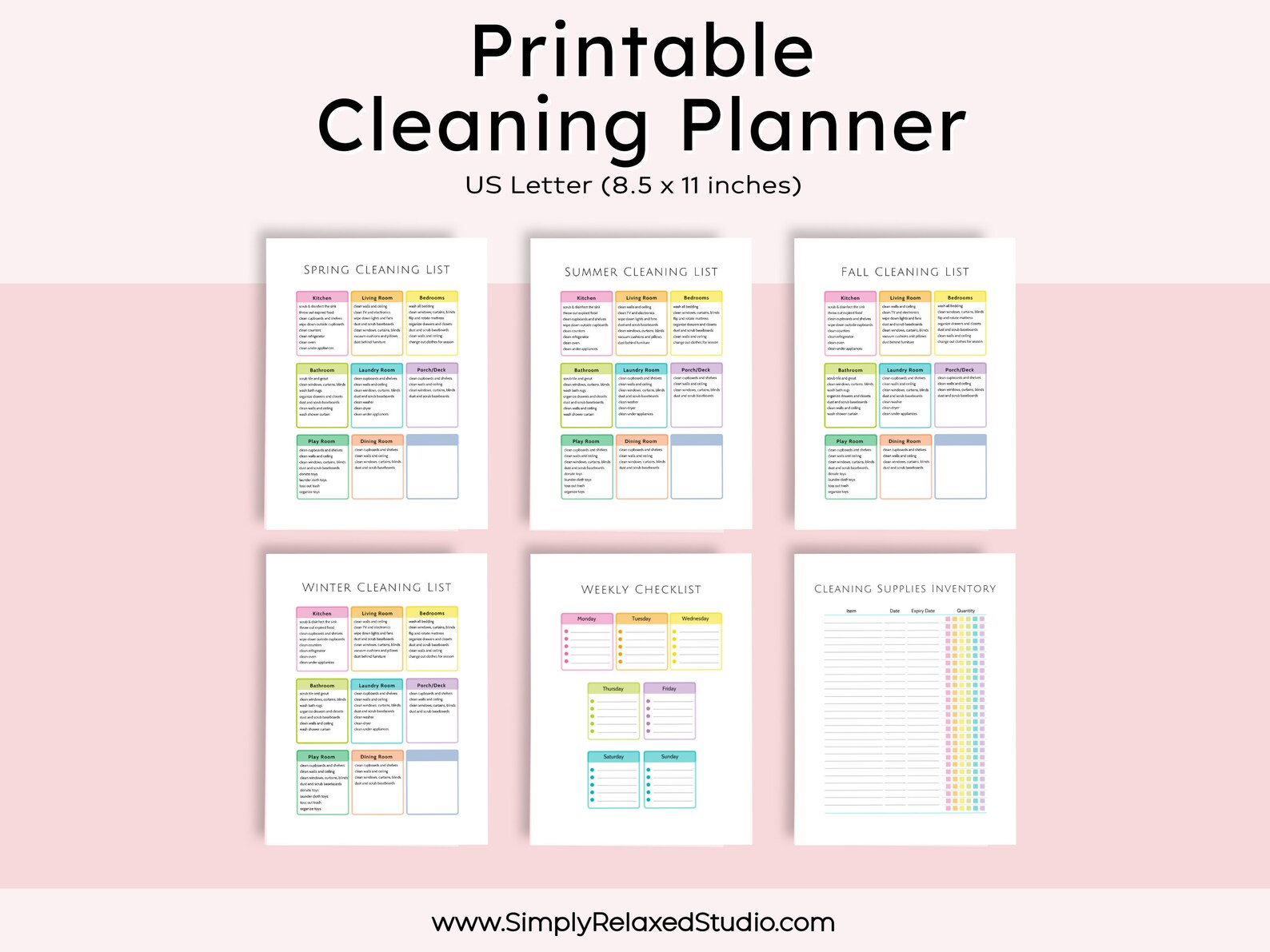 Cleaning Checklist Printable PDF, Seasonal Cleaning Checklist ...