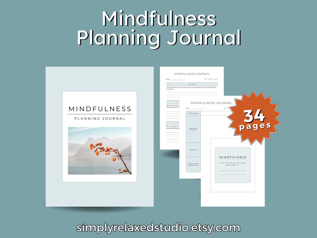 Mindfulness Planning Journal, Printable Mindfulness Workbook ...
