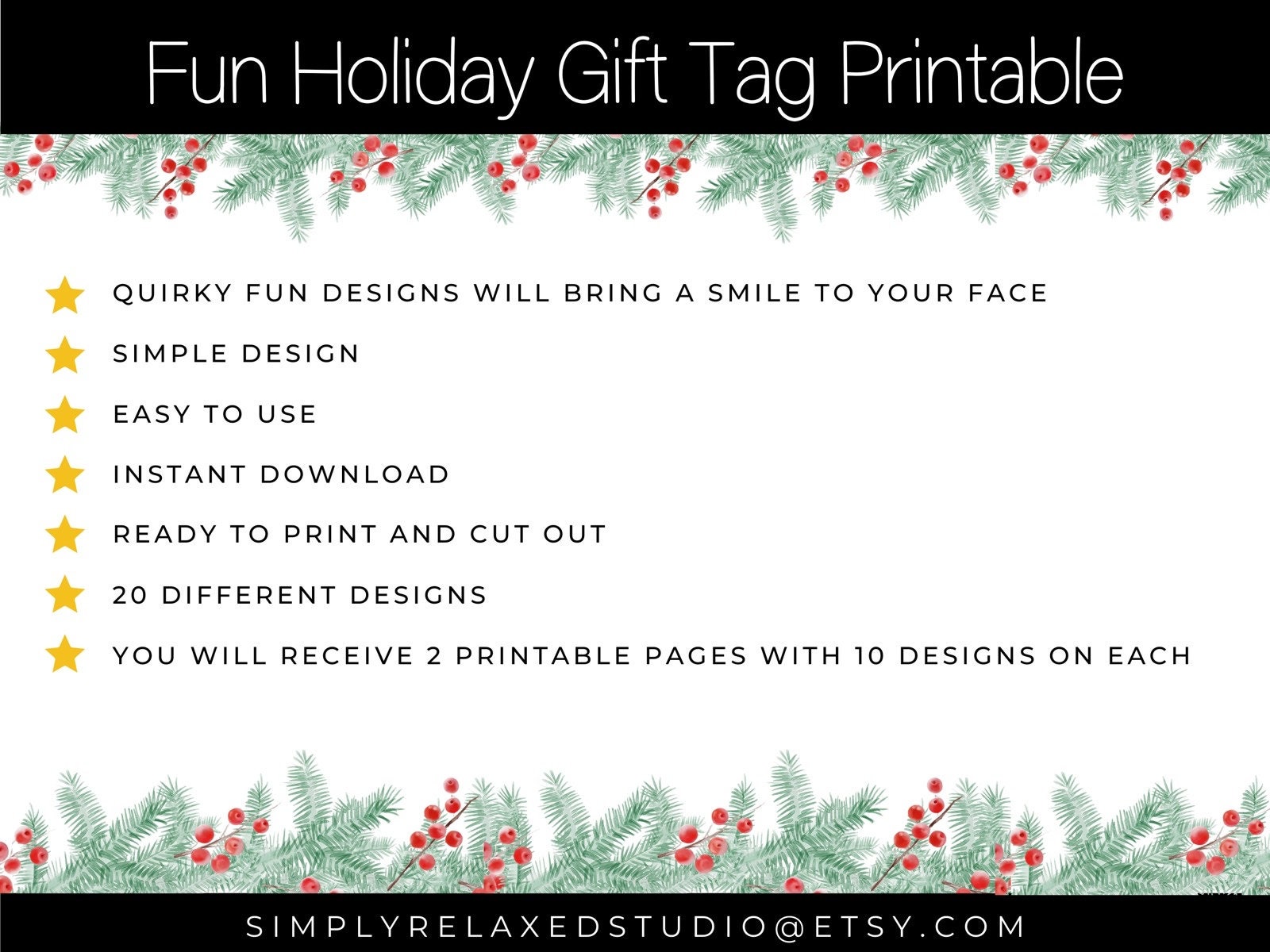 Fun Holiday Gift Tags Printable - Etsy