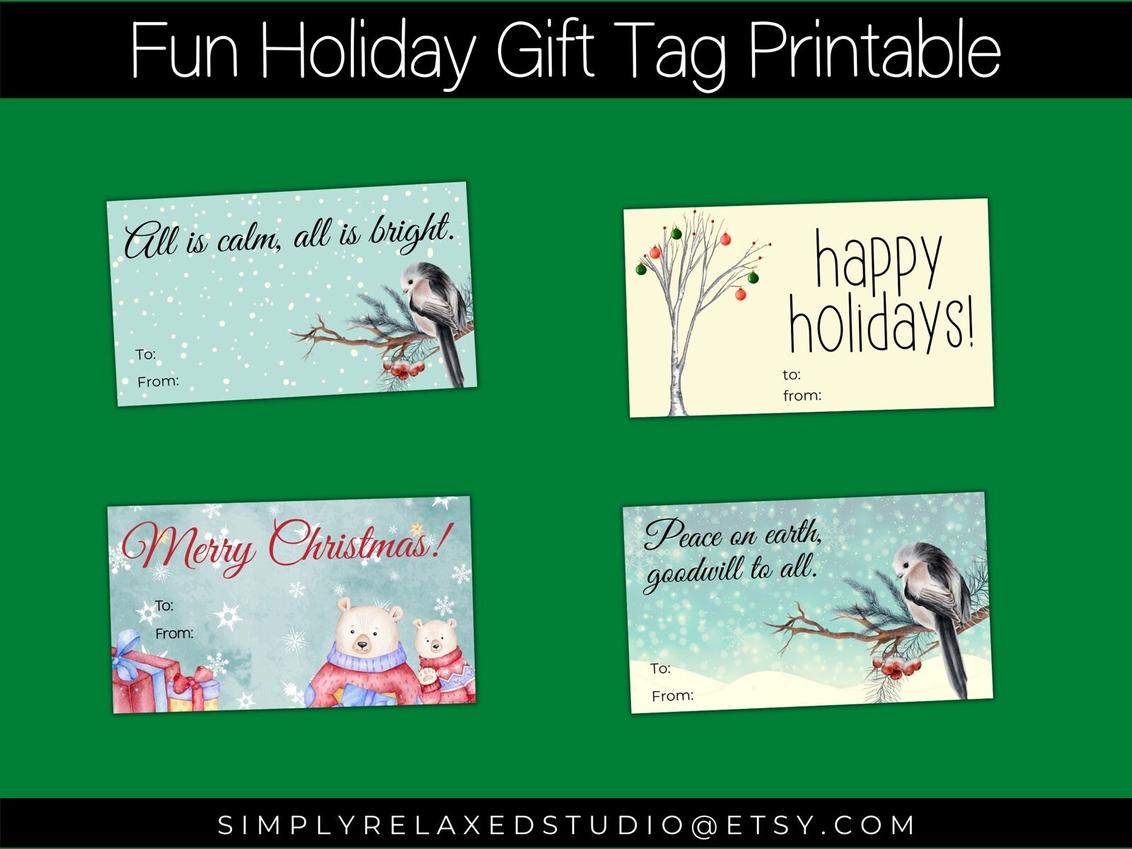 Fun Holiday Gift Tags Printable - Etsy