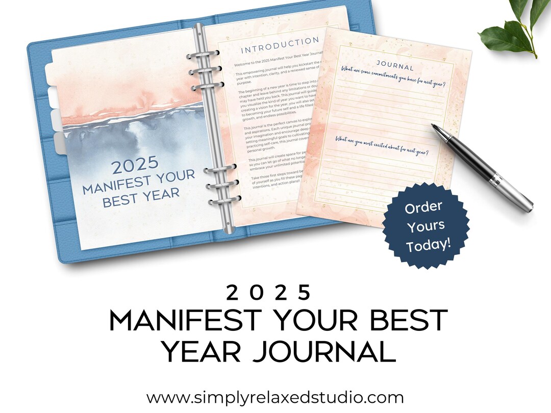 2025 Manifest Your Best Year Guided Journal Printable, Self-reflection ...