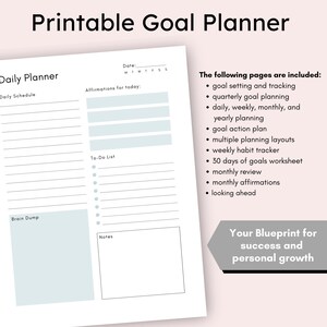2024 Goals Planner Printable, Daily Weekly Monthly Goal Setting, Goal ...