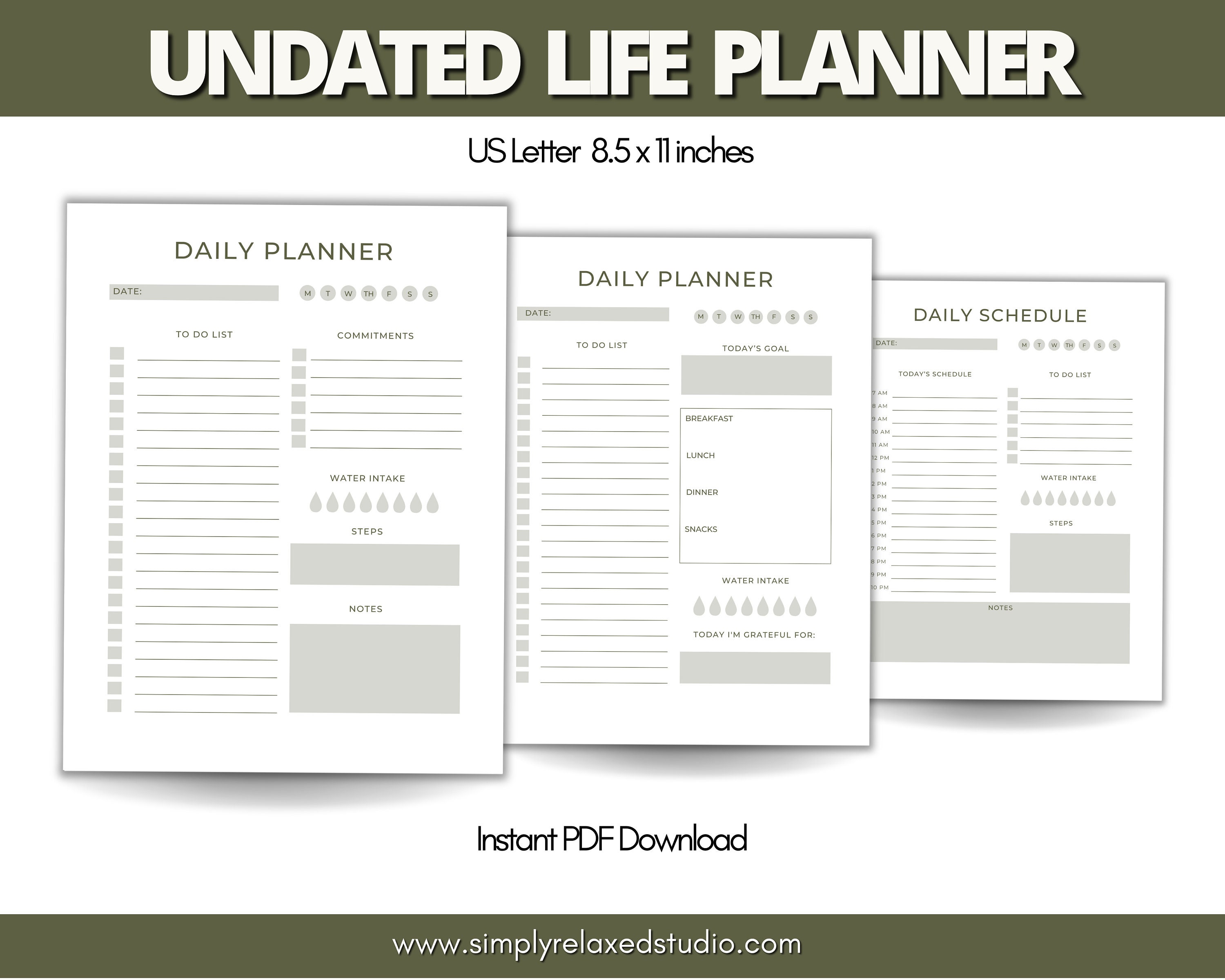 Printable Pampas Life Planner Undated - Etsy