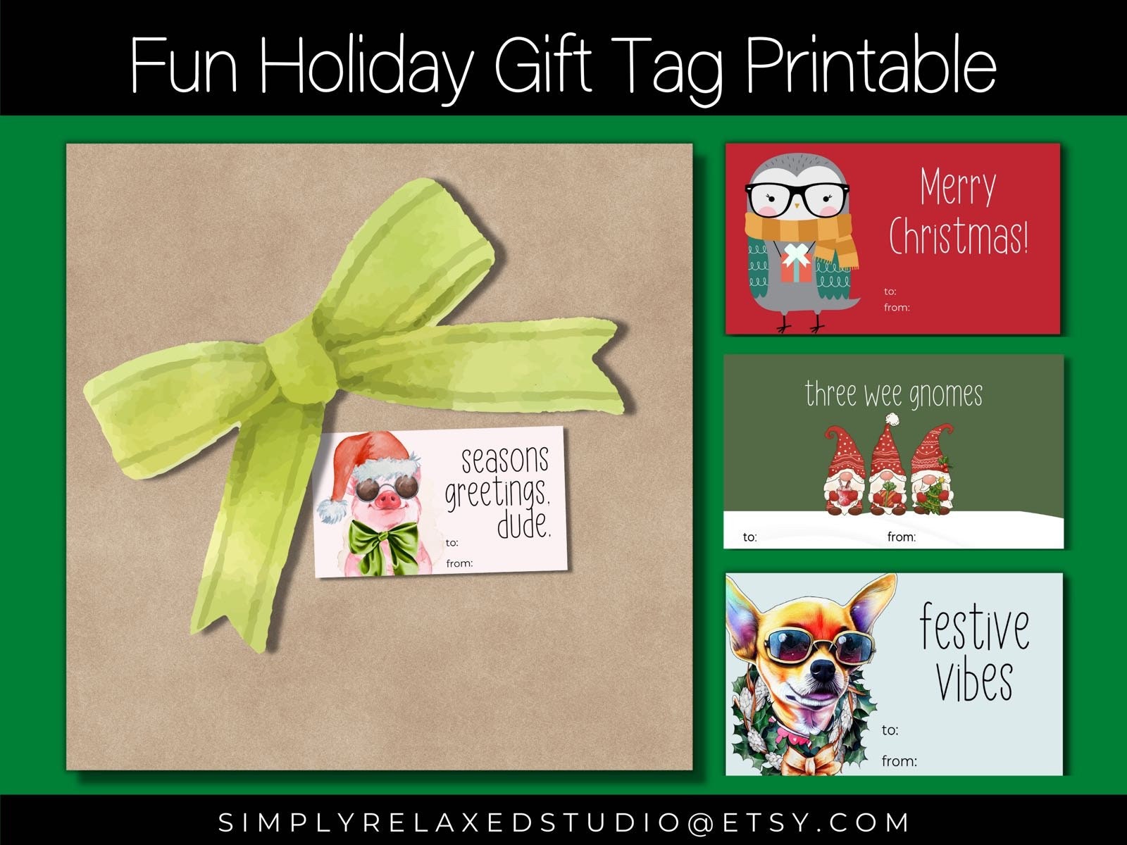 Fun Holiday Gift Tags Printable - Etsy