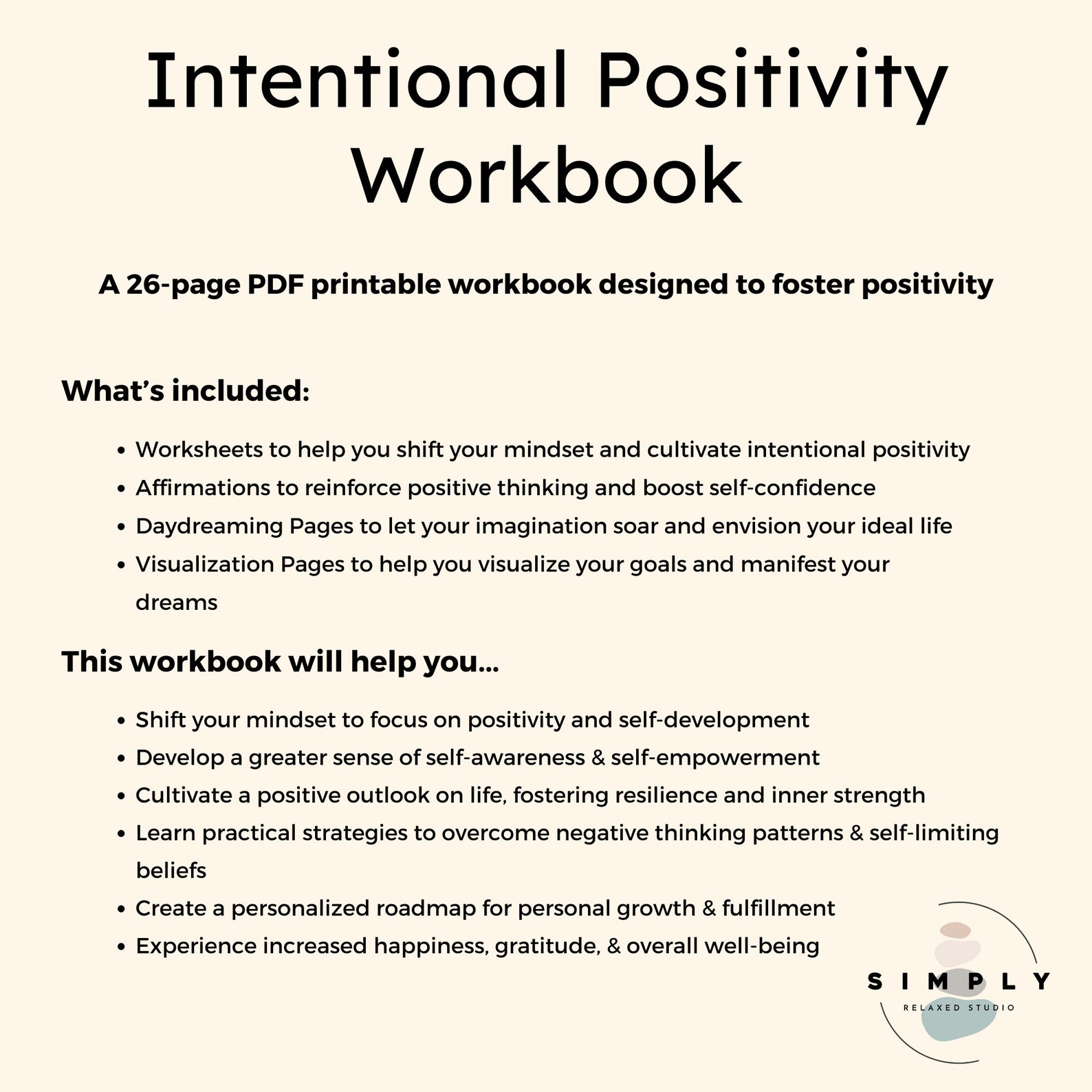 Intentional Positivity Workbook, Self-help Workbook, Positive Mindset ...