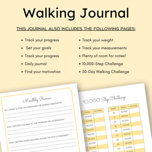 Walking Journal, Printable Step Tracker, Weight Loss Diary, Step ...