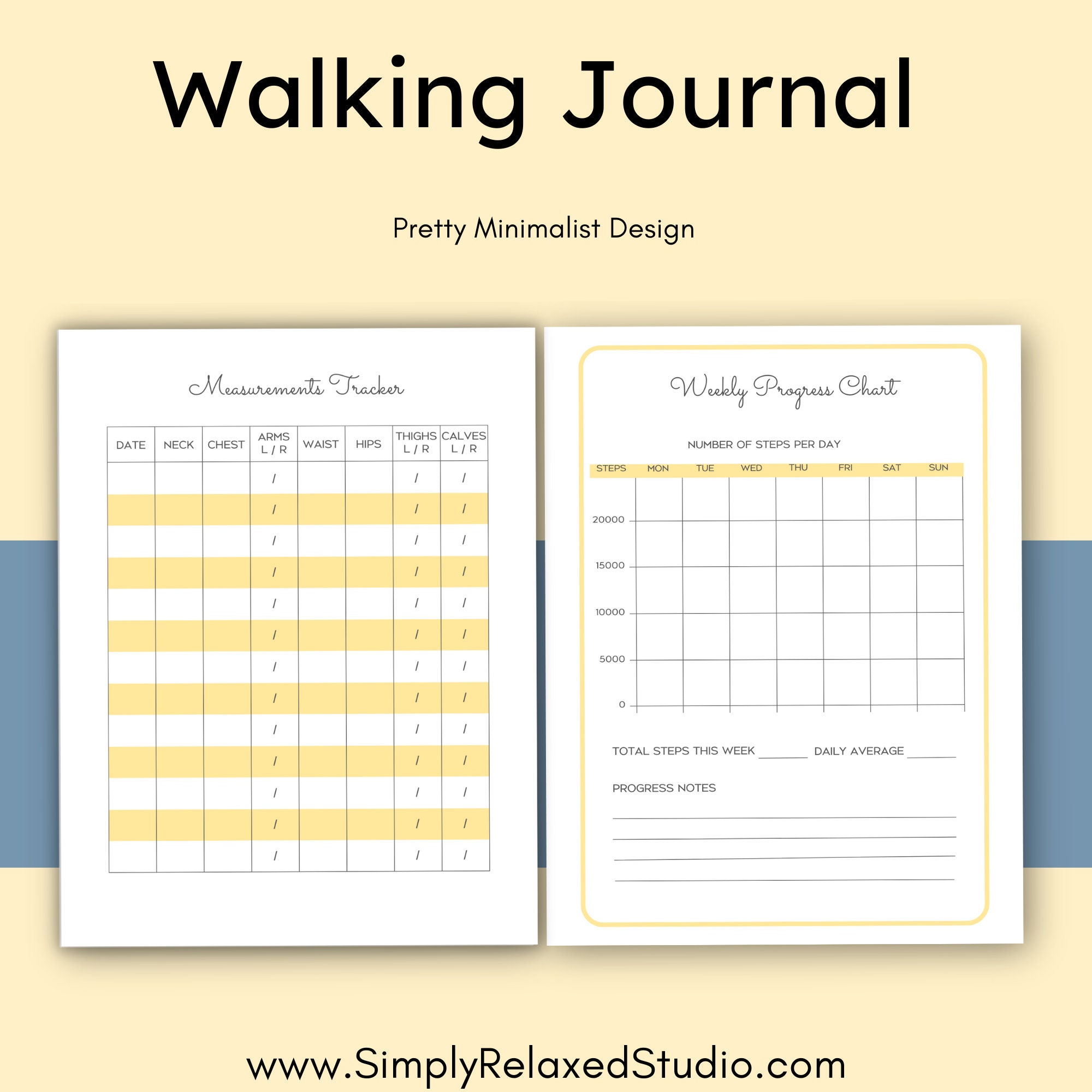 Walking Journal, Printable Step Tracker, Weight Loss Diary, Step ...