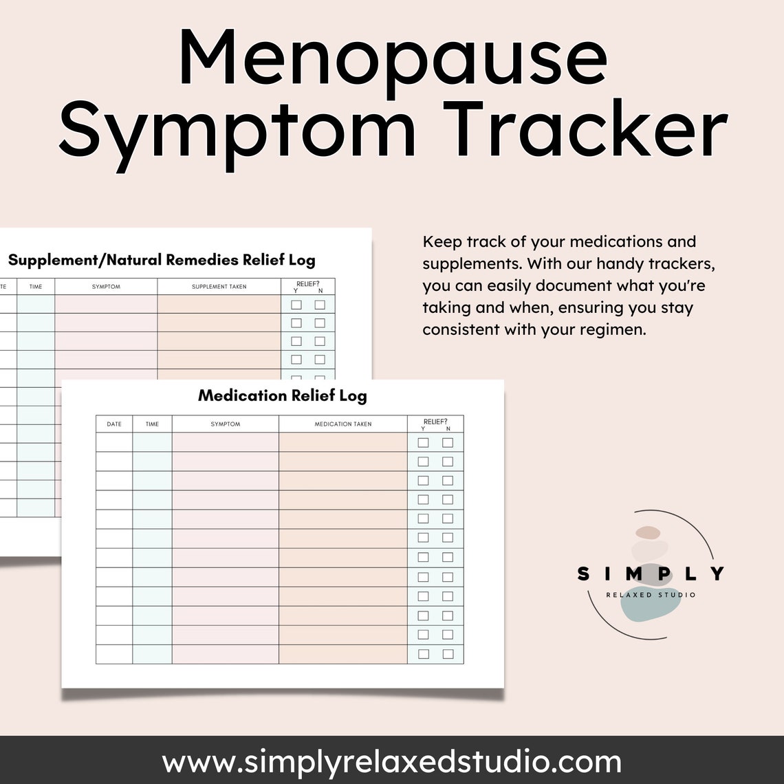 Menopause Symptom Tracker Printable Menopause Diary Track Menopause ...