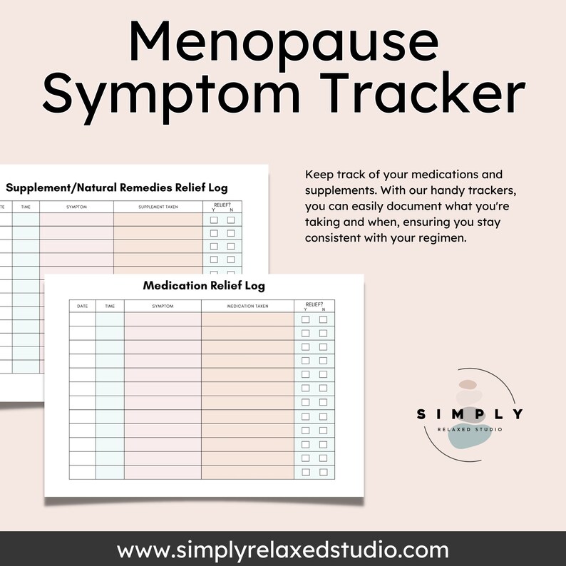 Menopause Symptom Tracker Printable Menopause Diary Track Menopause ...