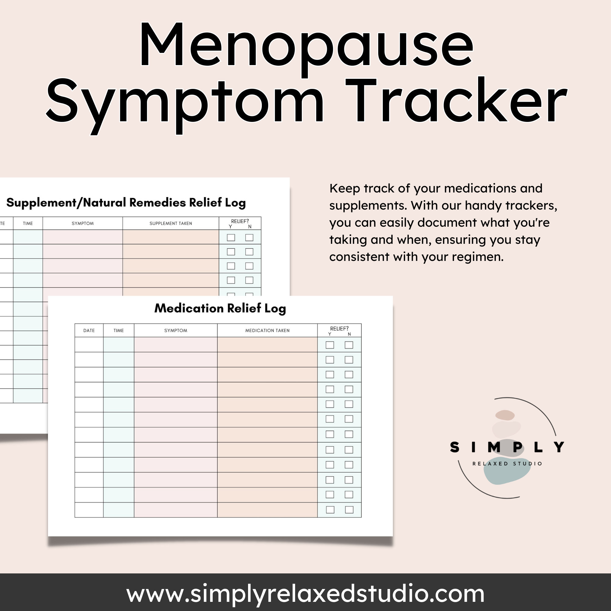 Menopause Symptom Tracker Printable Menopause Diary Track Menopause ...