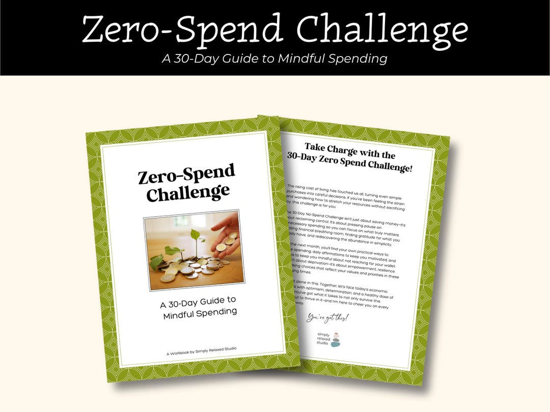 Zero-spend Challenge Printable Tablet, Frugal Living Budget Planner ...