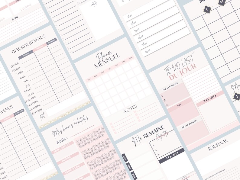 Printable Planner in French Format PDF A4 A5 and US Letter Agenda ...