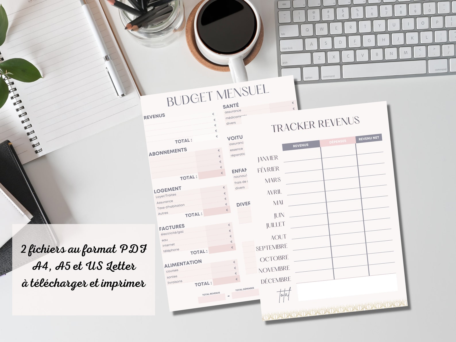 Fichiers budget mensuel et tracker budget annuel imprimable en français ...
