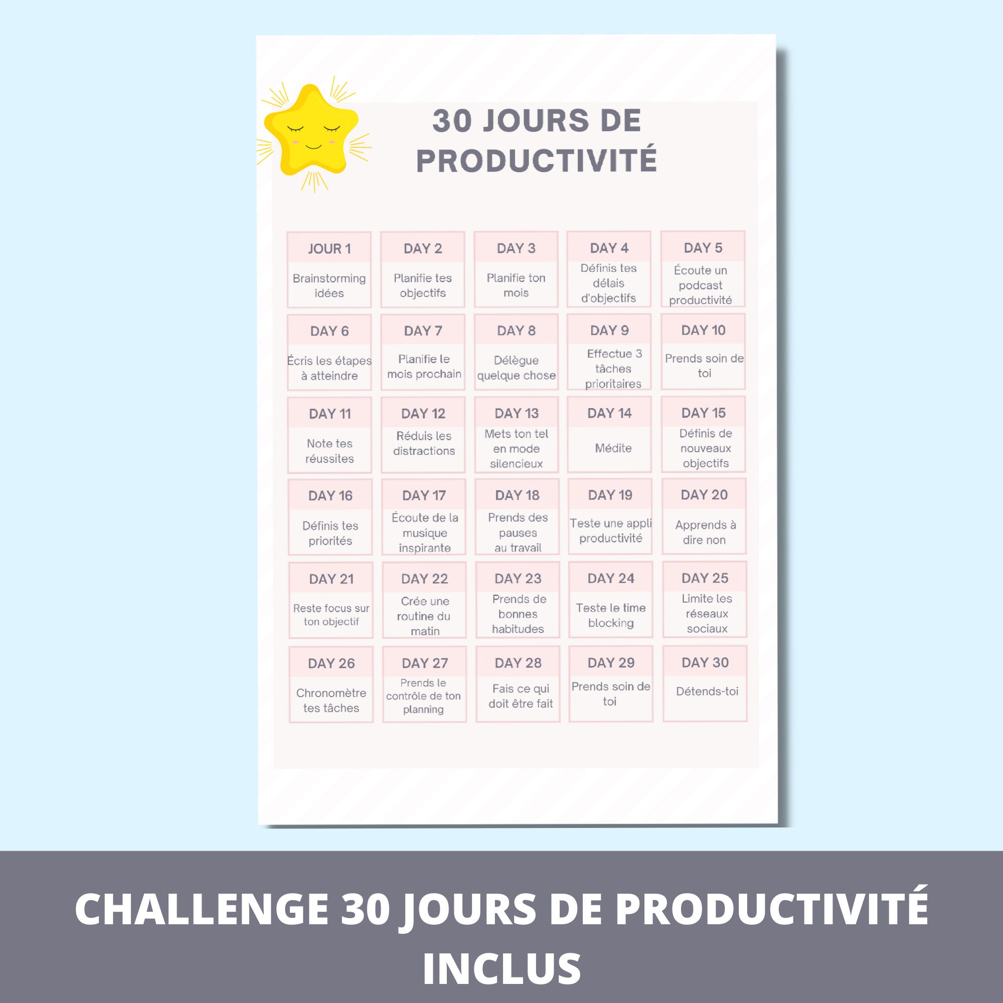 Printable French Productivity Planner 20 PDF Files A4 A5 and Letter - Etsy