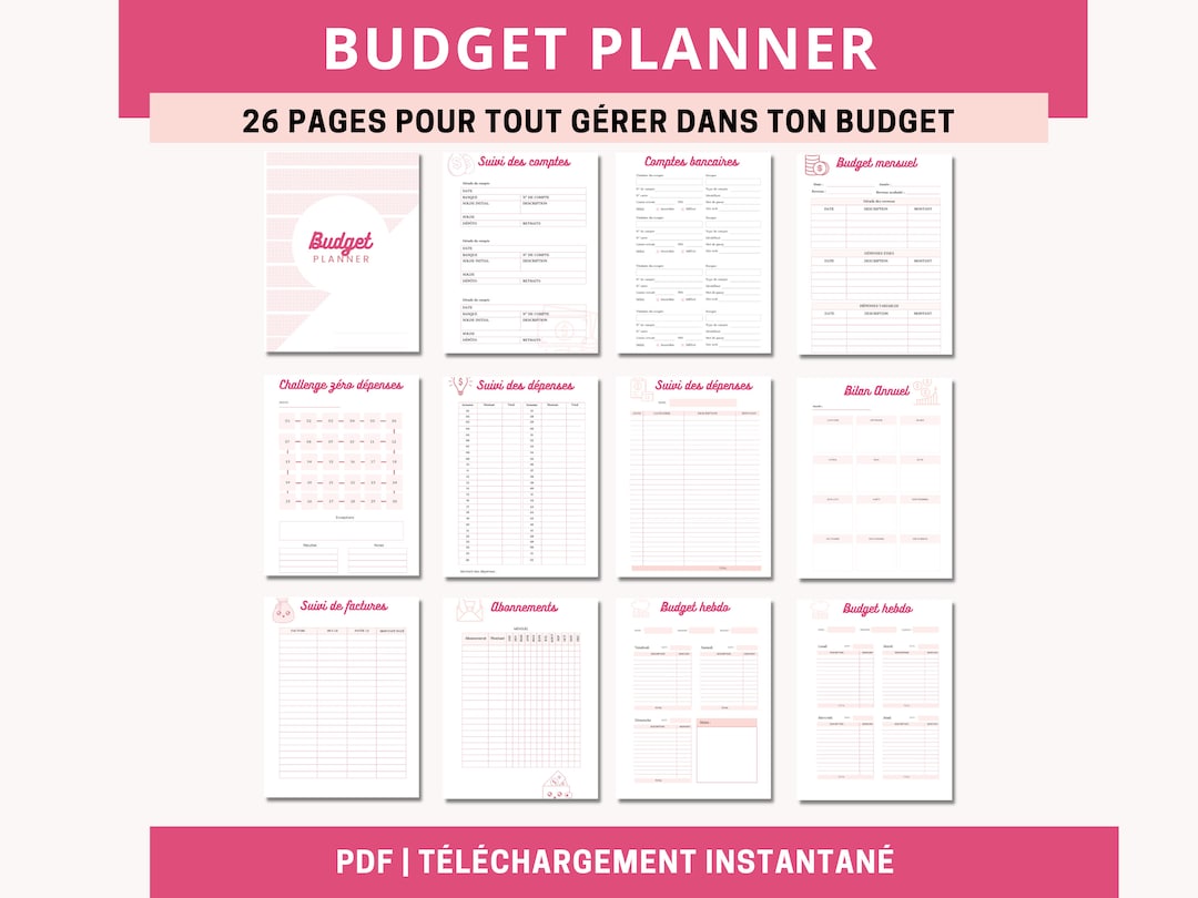 Budget planner mensuel en français imprimable PDF à télécharger aux ...