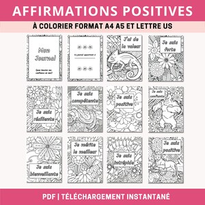 Adult Coloring Positive Affirmation in French PDF to Print 34 Pages - Etsy