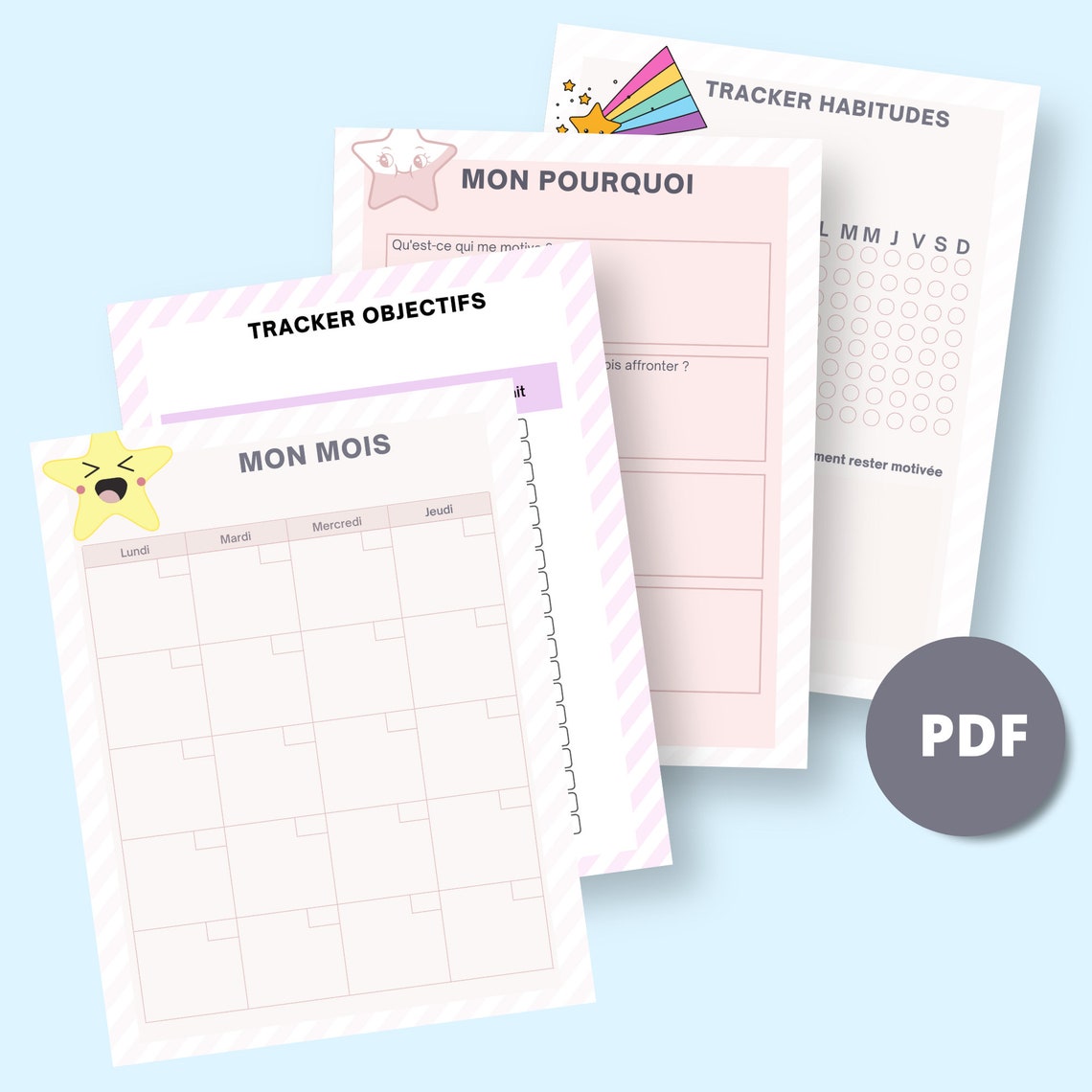 Printable French Productivity Planner 20 PDF Files A4 A5 and Letter - Etsy