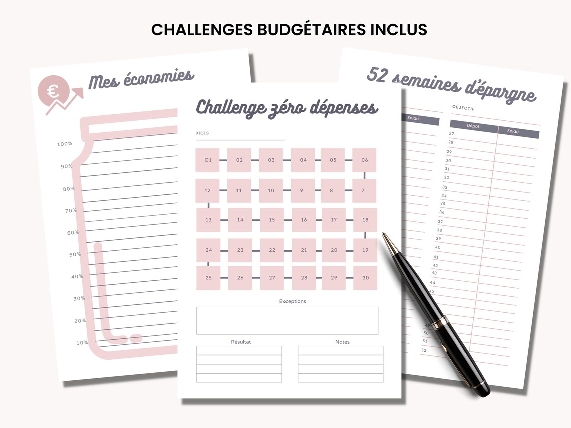 Mon Budget planner en français 26 pages budget mensuel et hebdo tracker ...