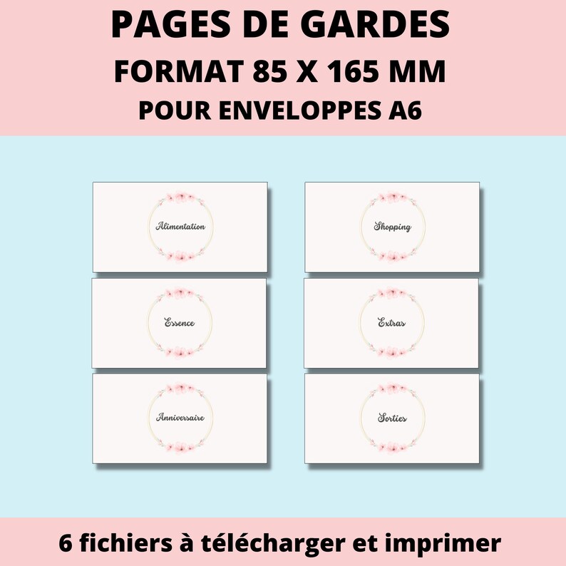 Étiquettes à imprimer pour enveloppes budget A6 15 catégories ...