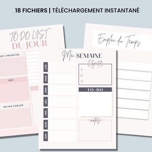Printable Planner in French Format PDF A4 A5 and US Letter Agenda ...