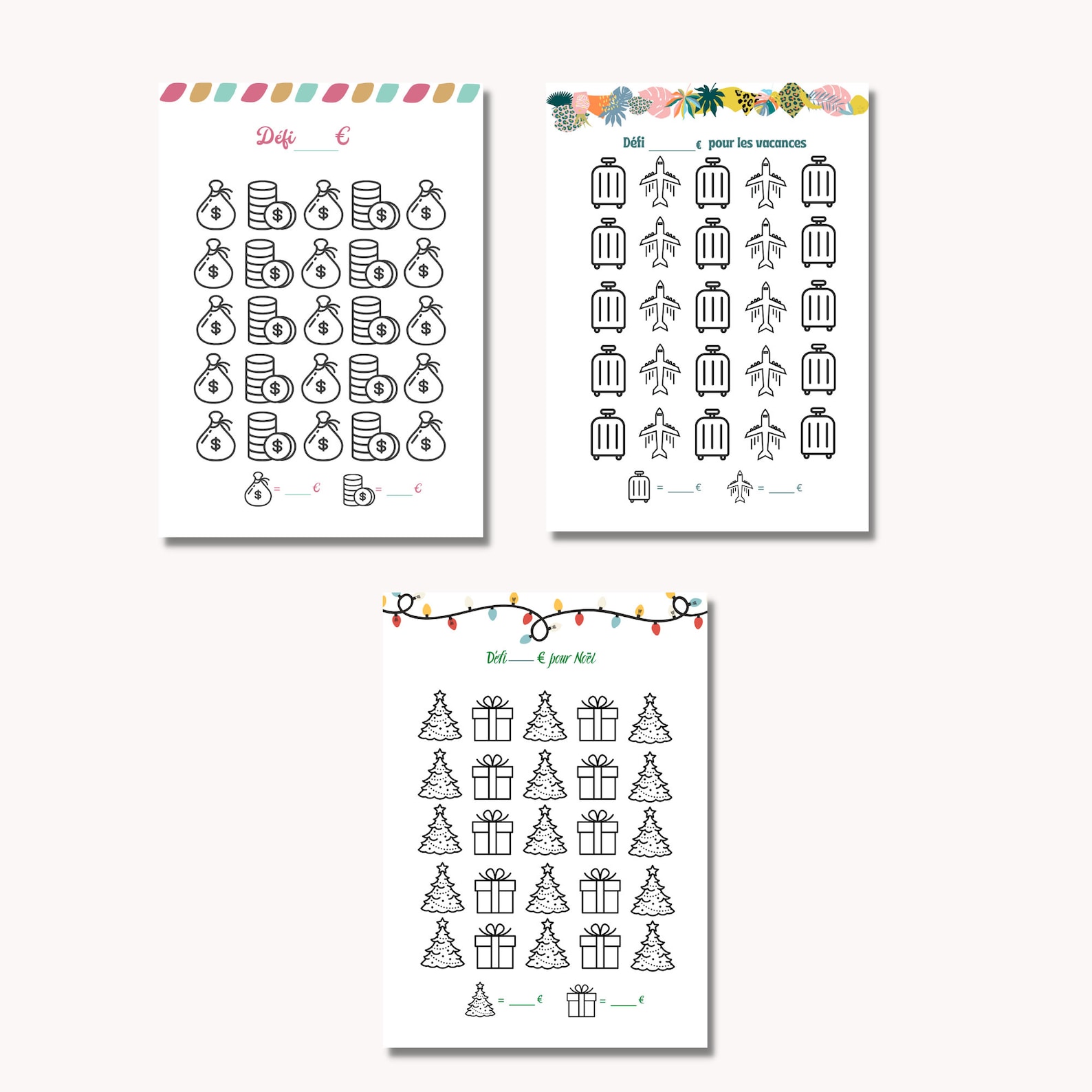 Blank Euro Budget Challenge Tracker Printable PDF A4 A5 and Letter - Etsy