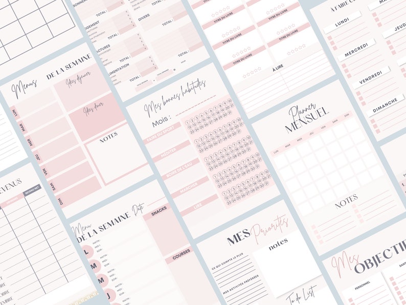 Printable Planner in French Format PDF A4 A5 and US Letter Agenda ...
