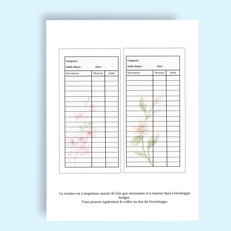 Étiquettes et trackers pour enveloppes budget zip A6 en français PDF à ...