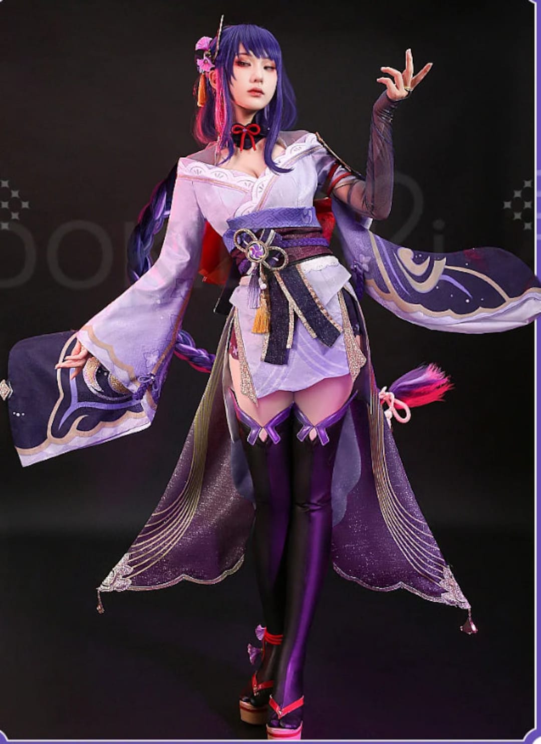 Raiden Shogun Full Cosplay Set Including Twp Props Wig and - Etsy