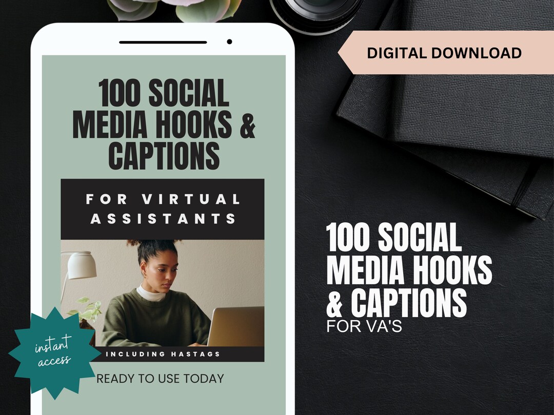 100 Social Media Hooks & Captions for Virtual Assistants - Etsy