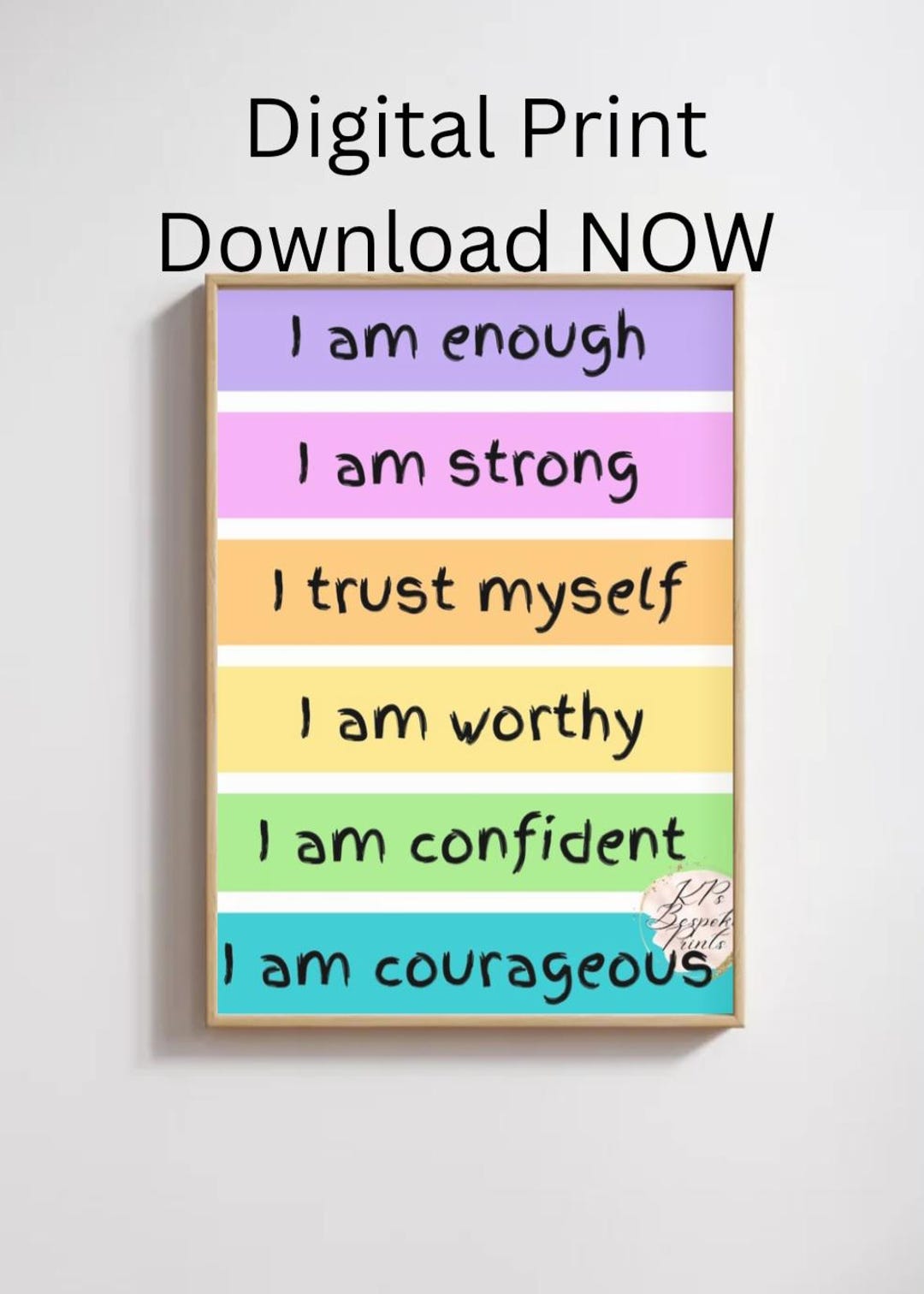 Rainbow Affirmation Poster – Motivational A4 Digital Print - Etsy