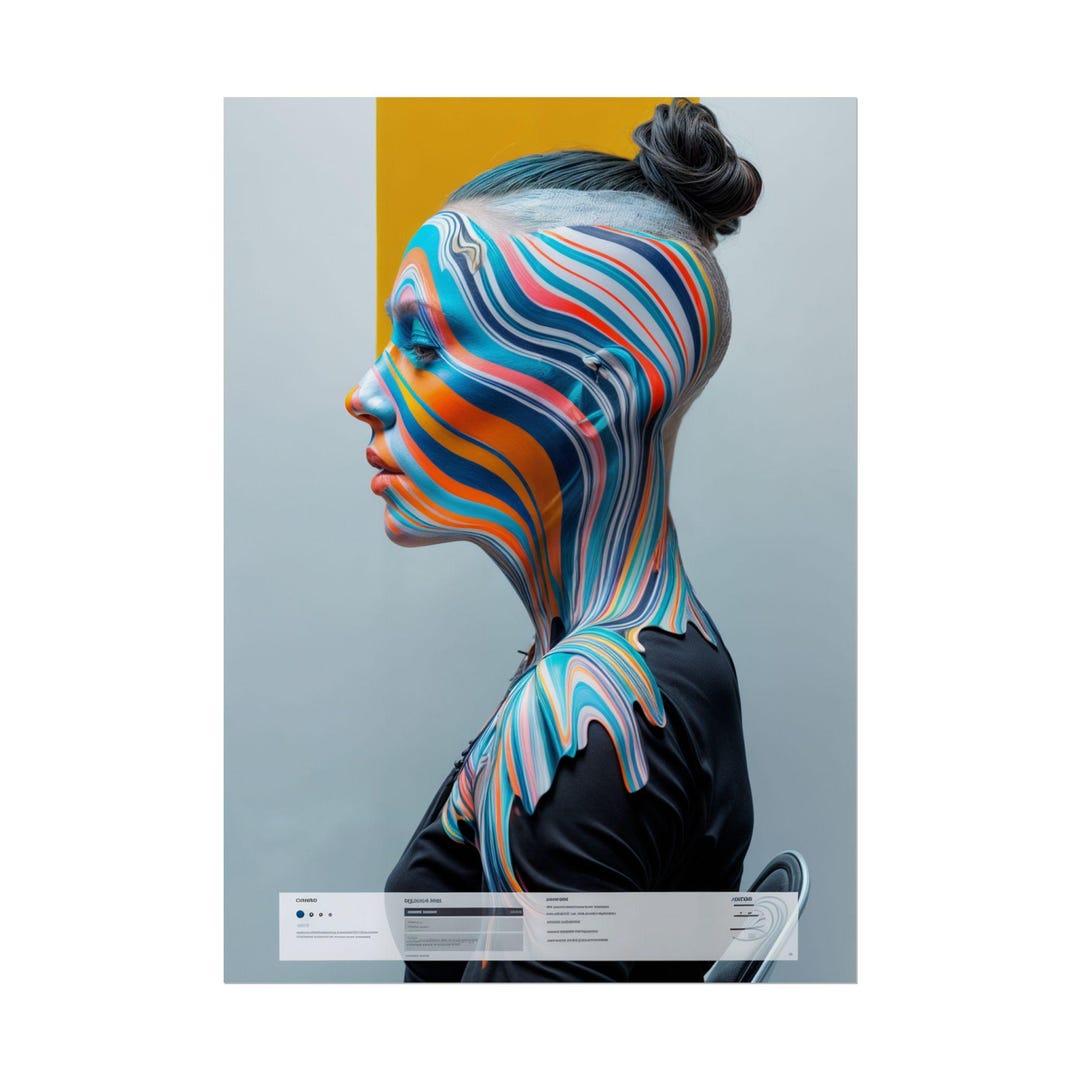 Abstract Female Profile Art Print, Multicolored Modern Wall Decor - Etsy