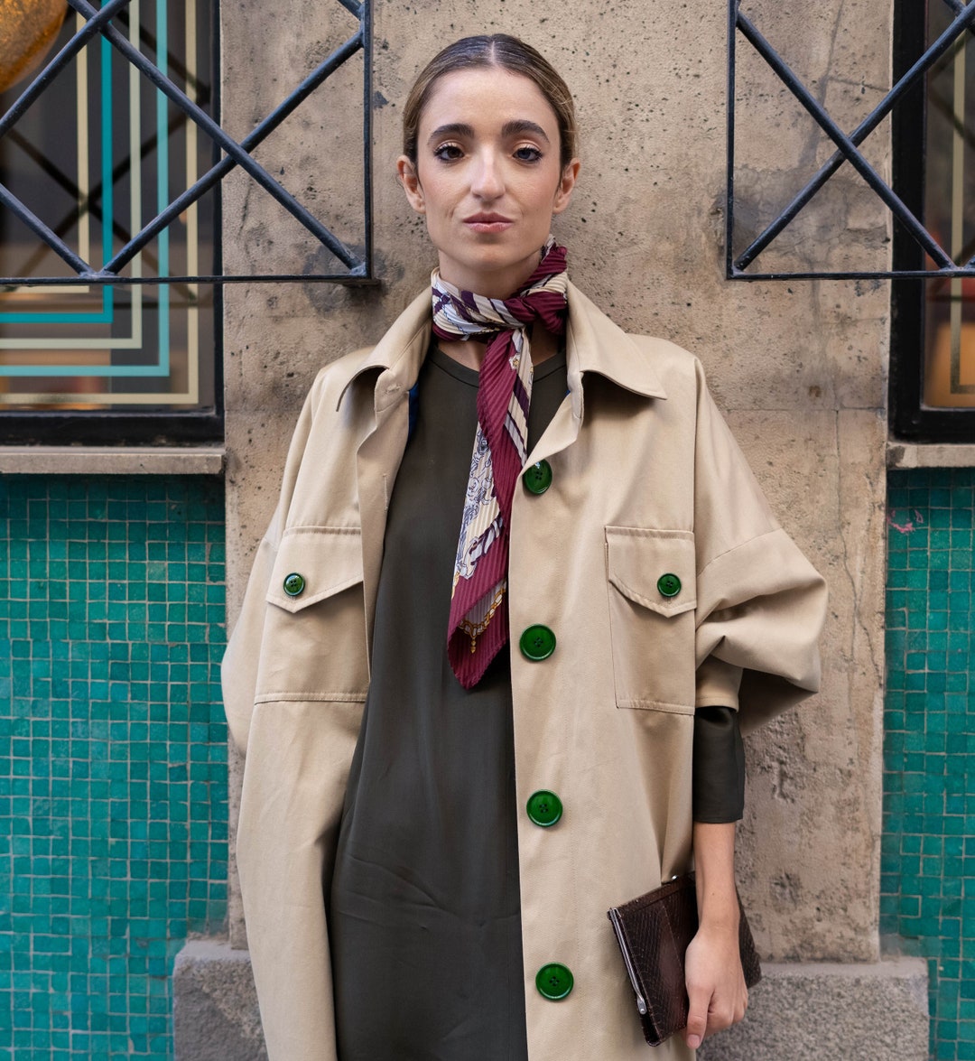 Carmen Trench Coat, Cotton Trench Coat, Oversized Trench Coat, Floor ...