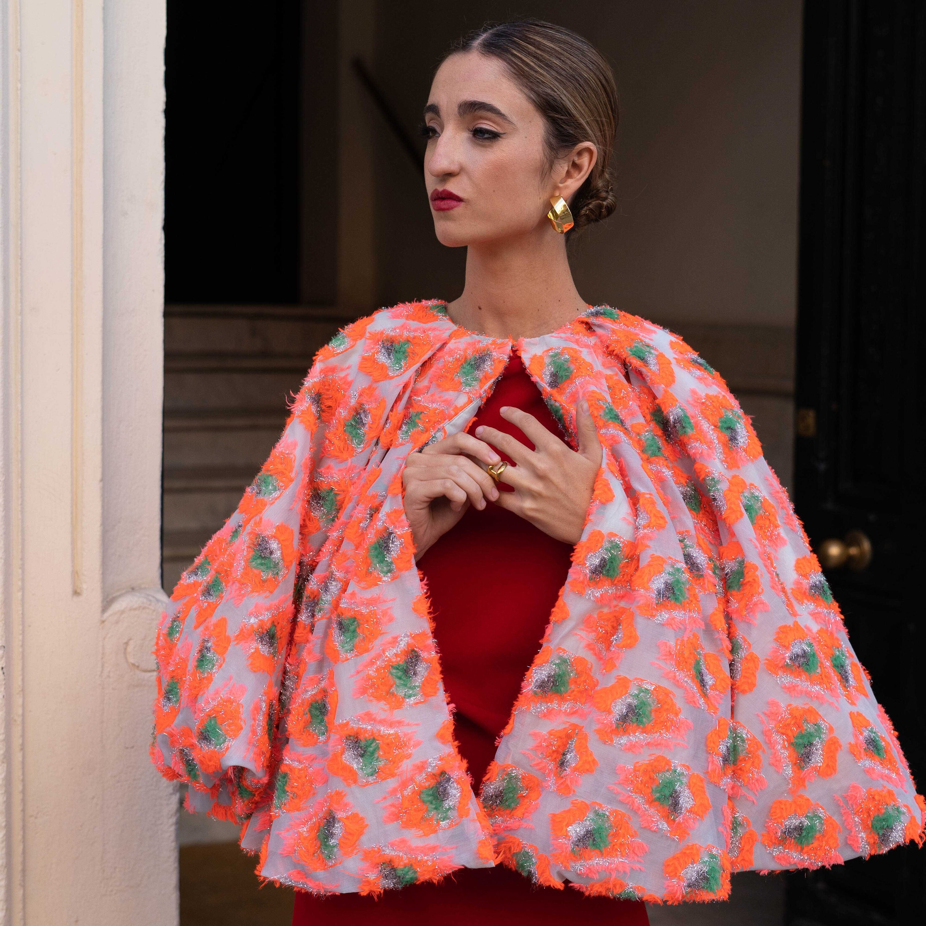 Women Globe Cape, Circular Cape, APEZ Cape, Embroidered Organza Cape ...