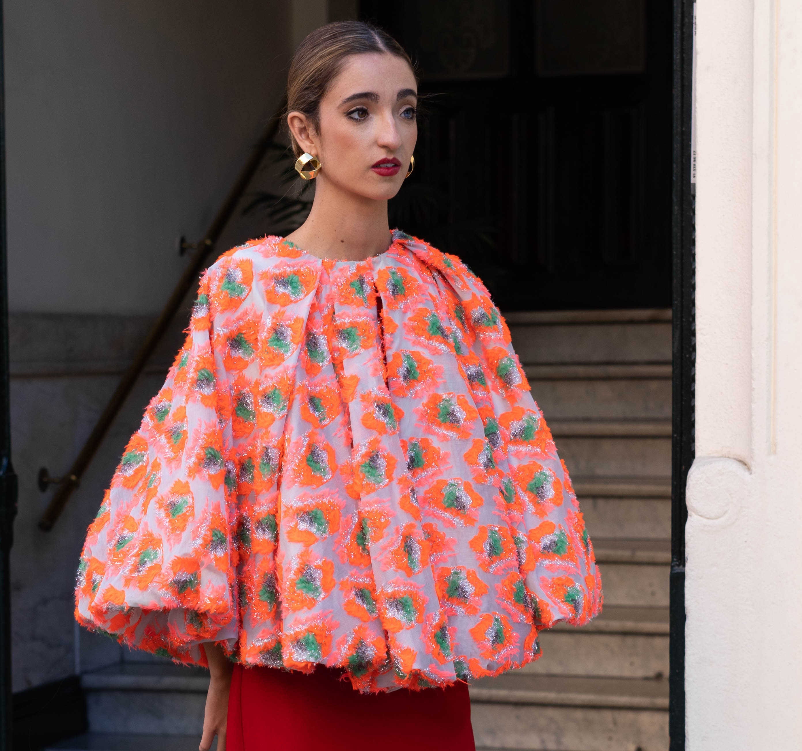 Women Globe Cape, Circular Cape, APEZ Cape, Embroidered Organza Cape ...